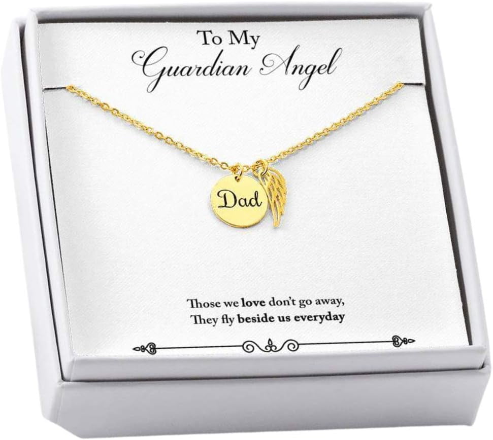 To My Guardian Angel "Love" Dad Remembrance Necklace with Message Card ...