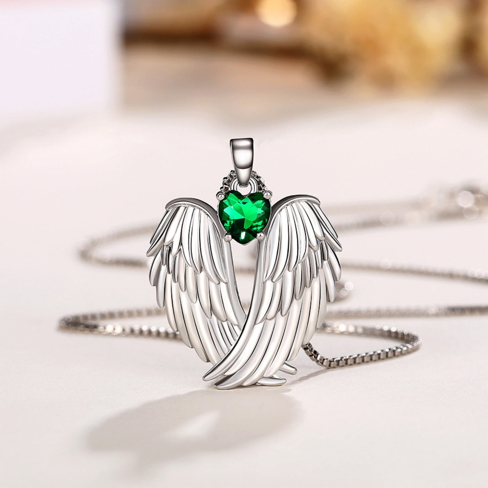 Guardian Angel Necklace 925 Sterling Silver Angel Wings Necklace with ...