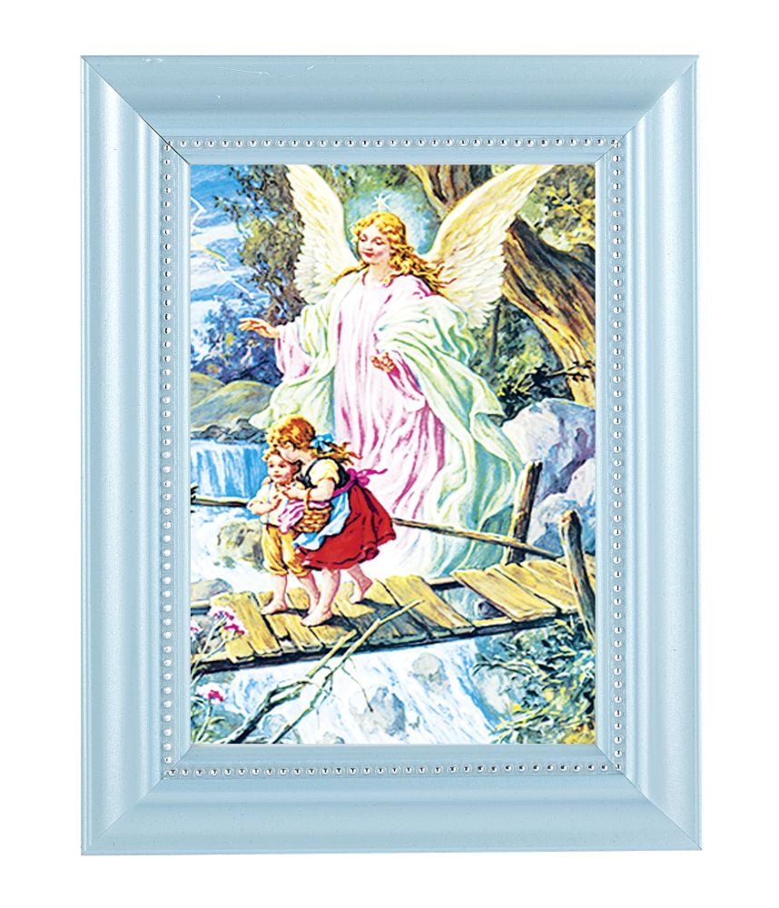 Guardian Angel Picture Framed Wall Art Decor Small, Pearlized Fluted ...