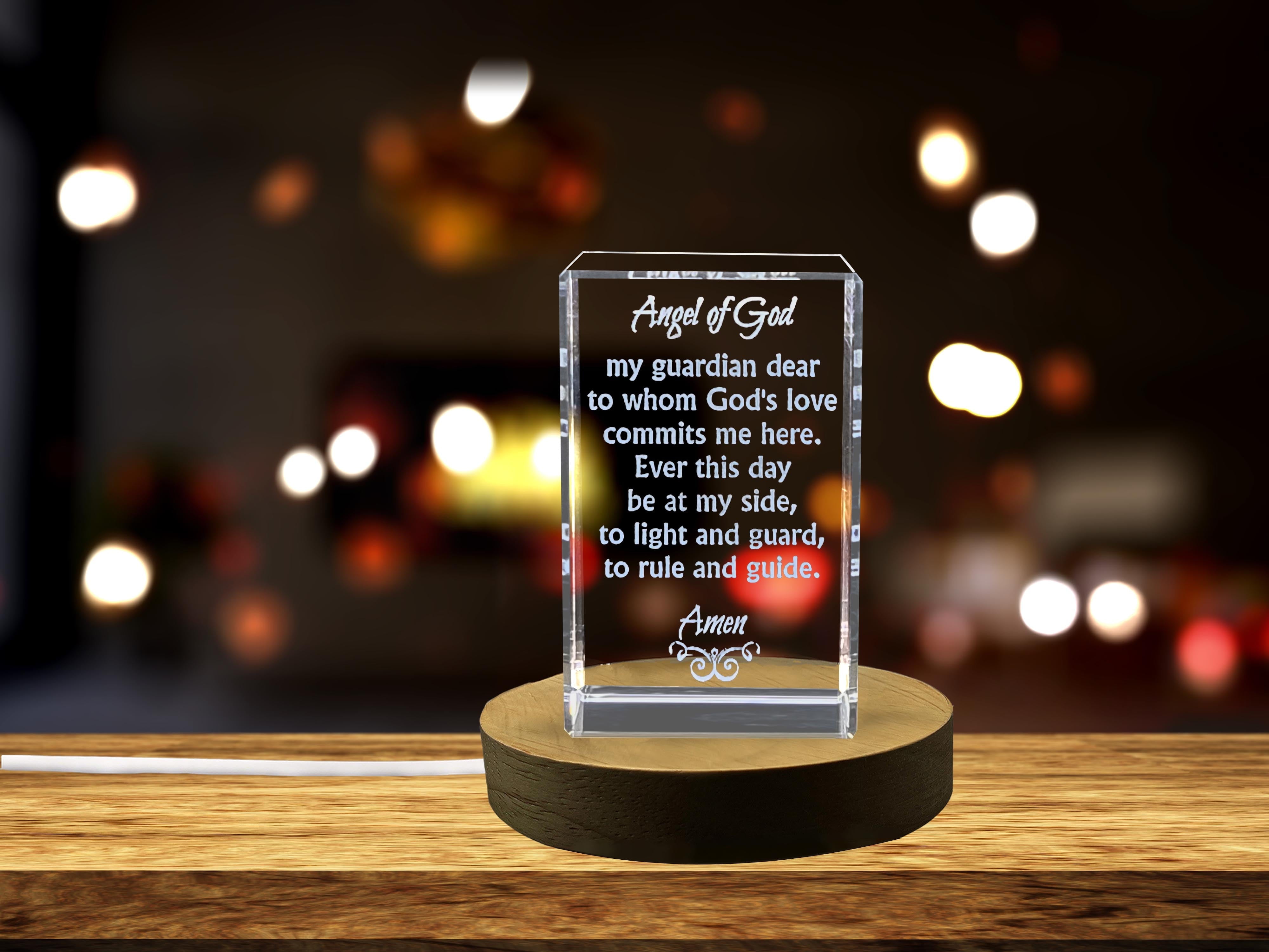 Guardian Angel Prayer | 3D Engraved Crystal Gift - Walmart.com
