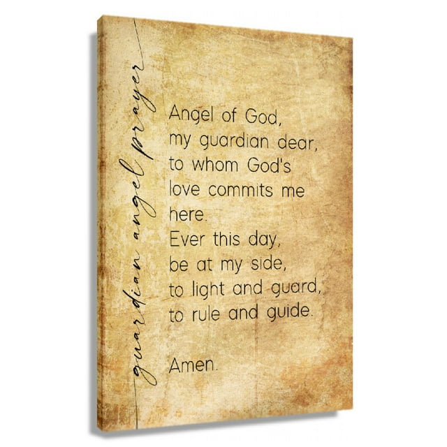 Guardian Angel Prayer Quotes Wall Art Retro Prints Poster Nature Modern ...