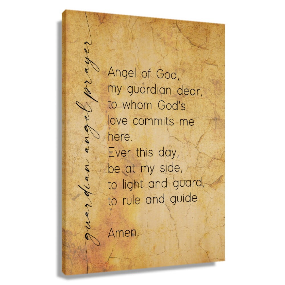Guardian Angel Prayer Quotes Wall Art Vintage Prints Poster Nature ...