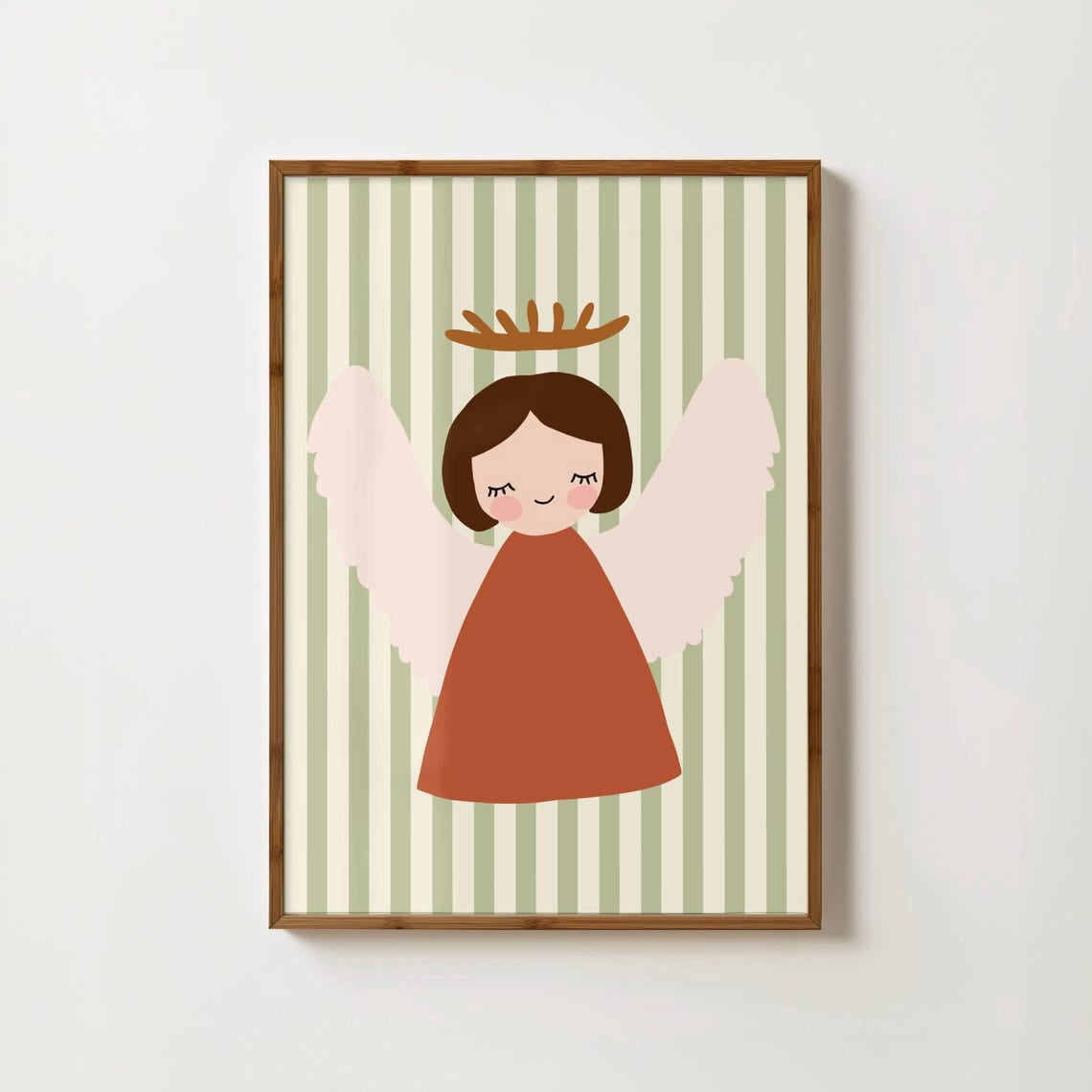 Guardian Angel Print Sage Green Nursery Decor Angel Nursery Art ...