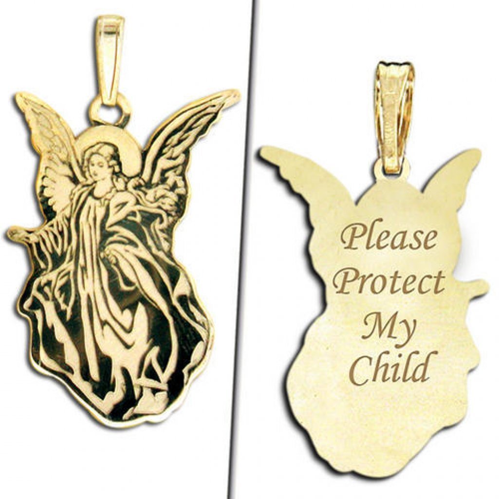Guardian Angel "Protect My Child" Double Sided Pendant - 3/4 Inch X 1 ...