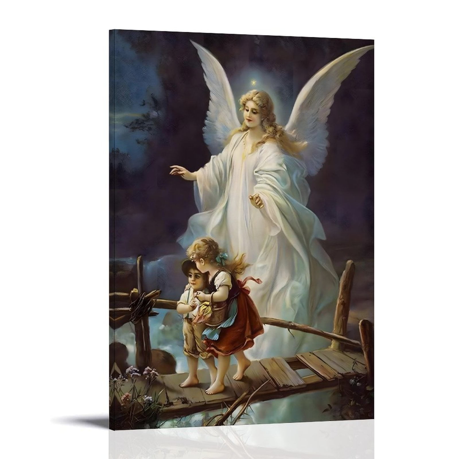 Guardian Angel Protecting Children on The Bridge Painting Vintage Poster Picture Print Wall Art ...