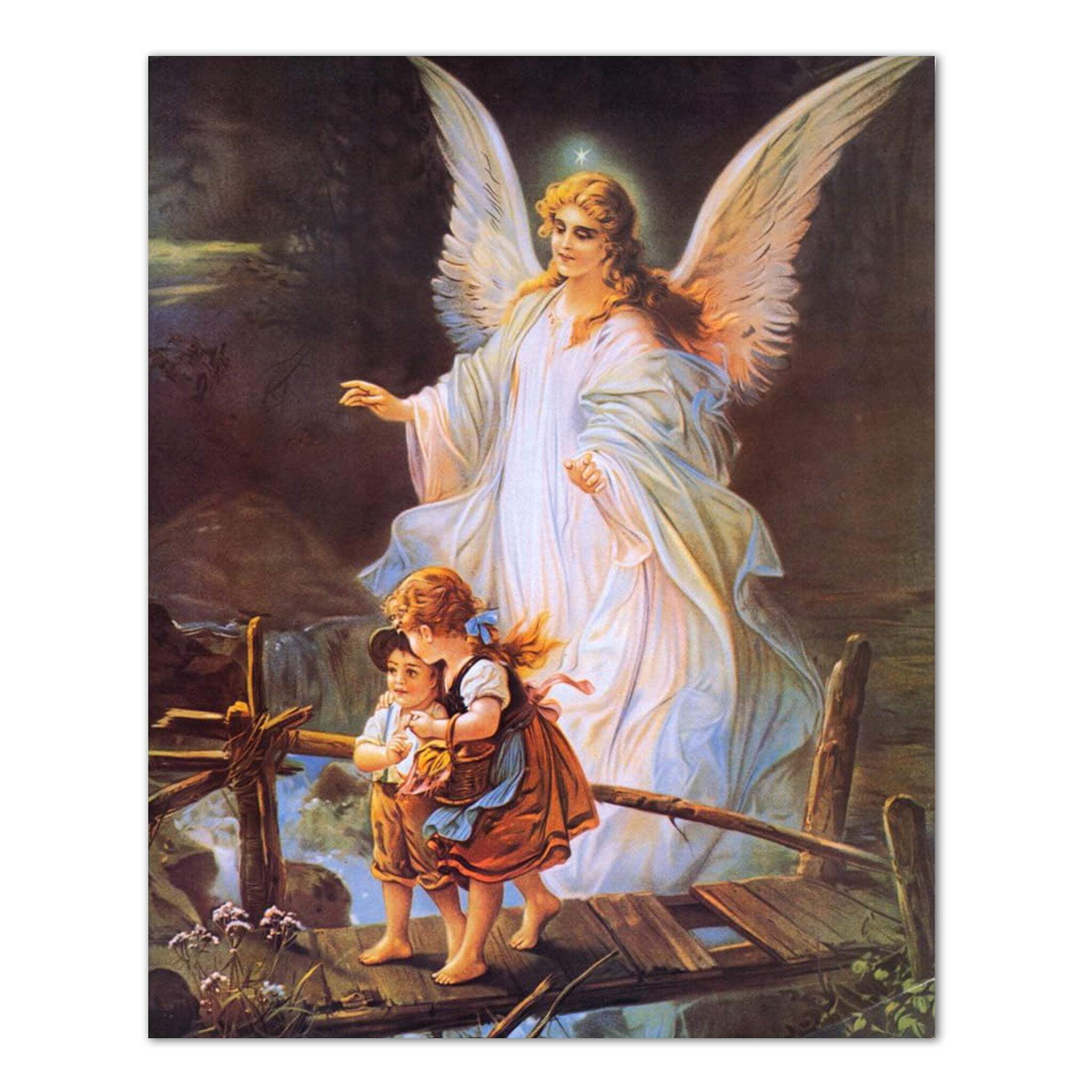 Guardian Angel Protecting Children On Bridge Religious Art Print 16x20 ...