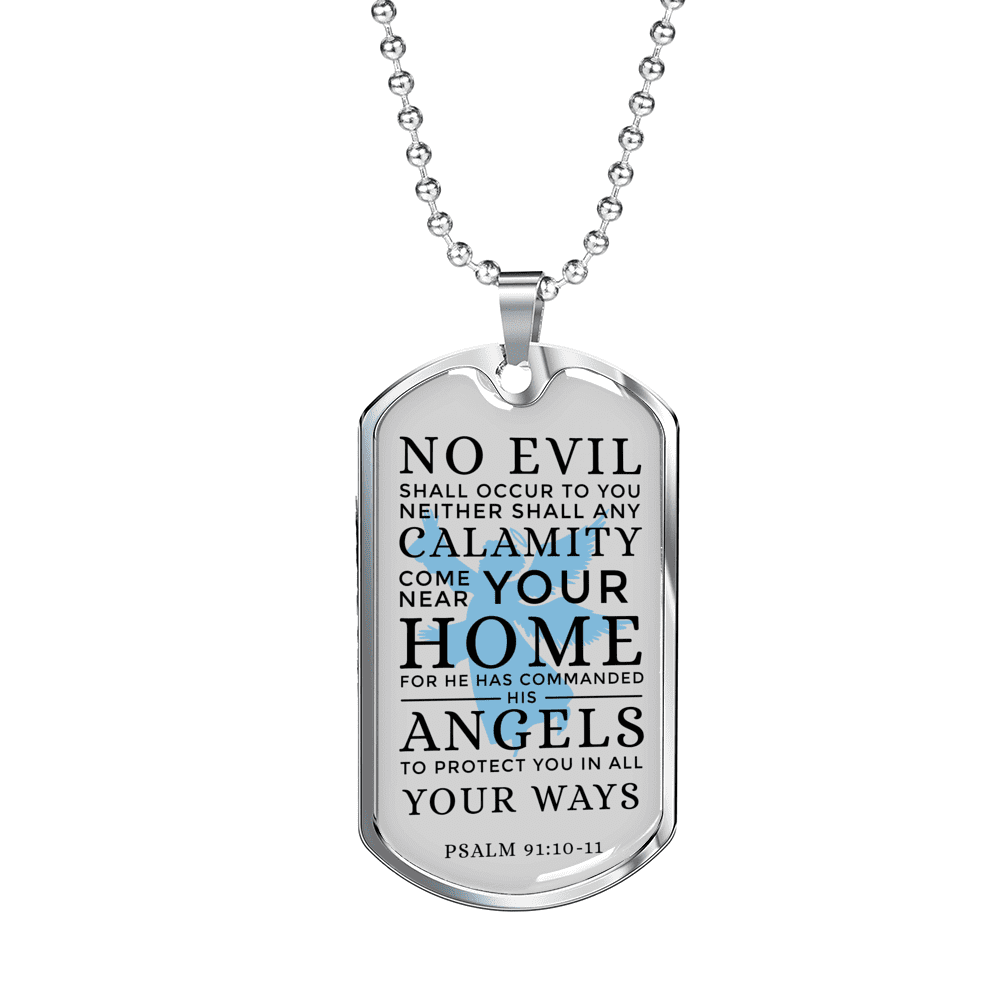 Guardian Angel Protects Always Stainless Steel or 18k Gold Dog Tag 24 ...