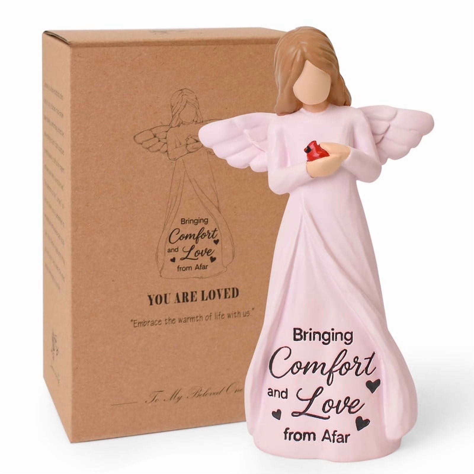 Guardian Angel Statue with Red Cardinal, Memorial Gifts for Loss ...
