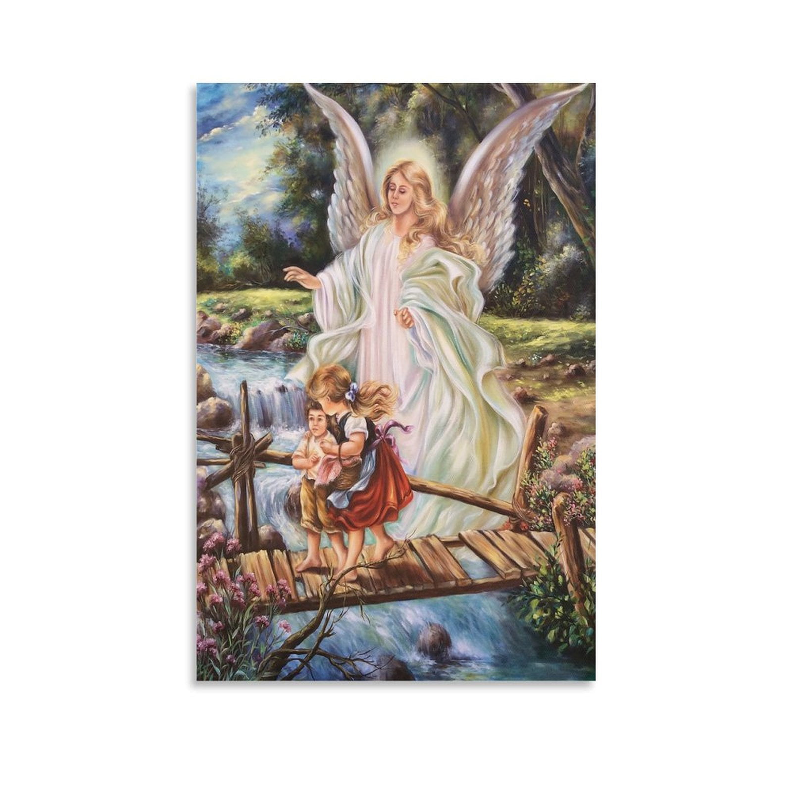 Guardian Angel Vintage Living Room Home Print Photo Art Painting Canvas ...