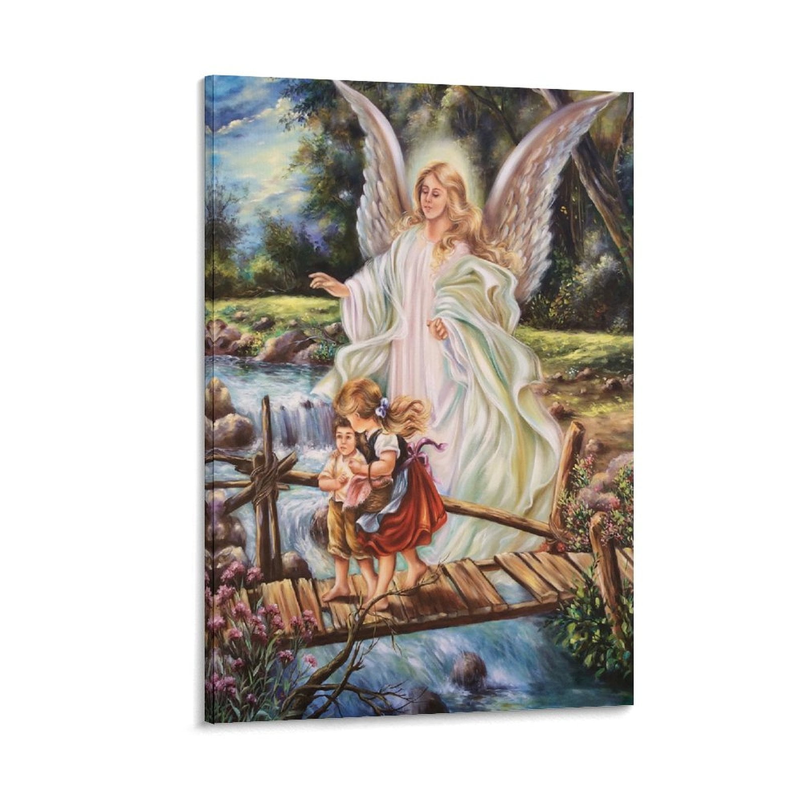 Guardian Angel Vintage Living Room Home Wall Art Poster Scroll Canvas ...
