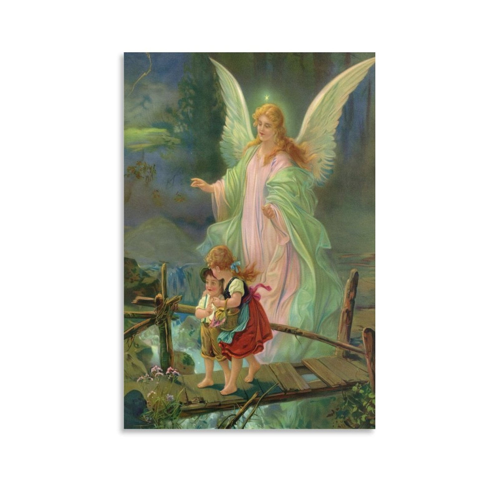 Guardian Angel Vintage Living Room Wall Art Picture Painting Poster ...