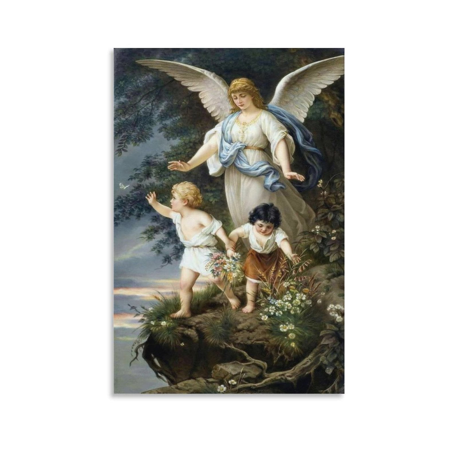 Guardian Angel Vintage Picture Print Wall Art Poster Painting Canvas ...