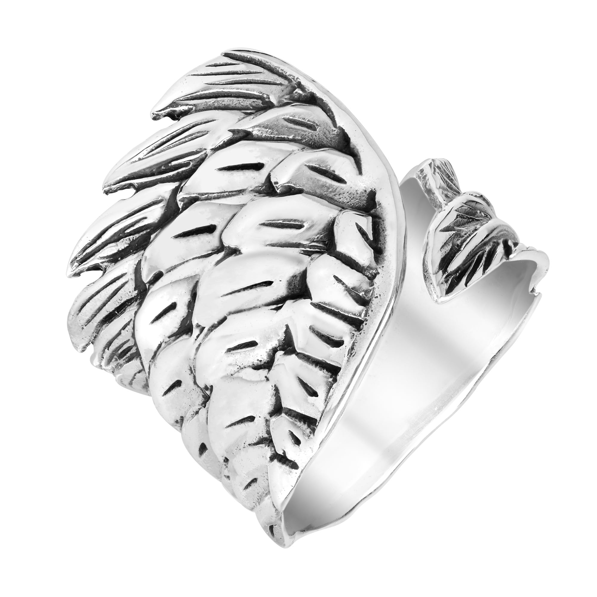 Guardian Angel Wing Wrap Around Sterling Silver Ring-11 - Walmart.com