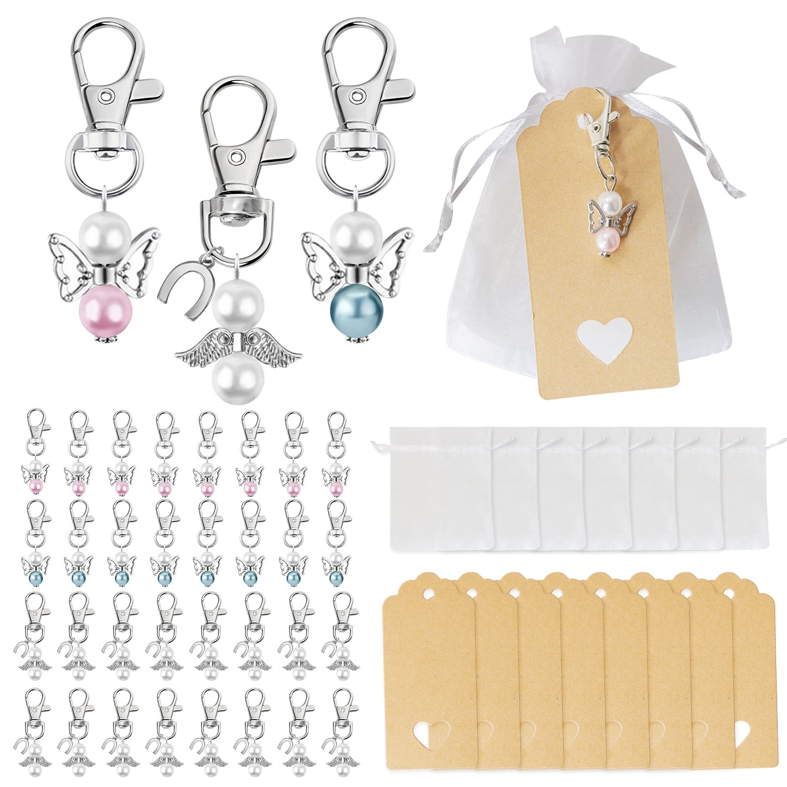 Guardian Angel Wings Keychain, Baby Christening Favors Wedding Birthday ...