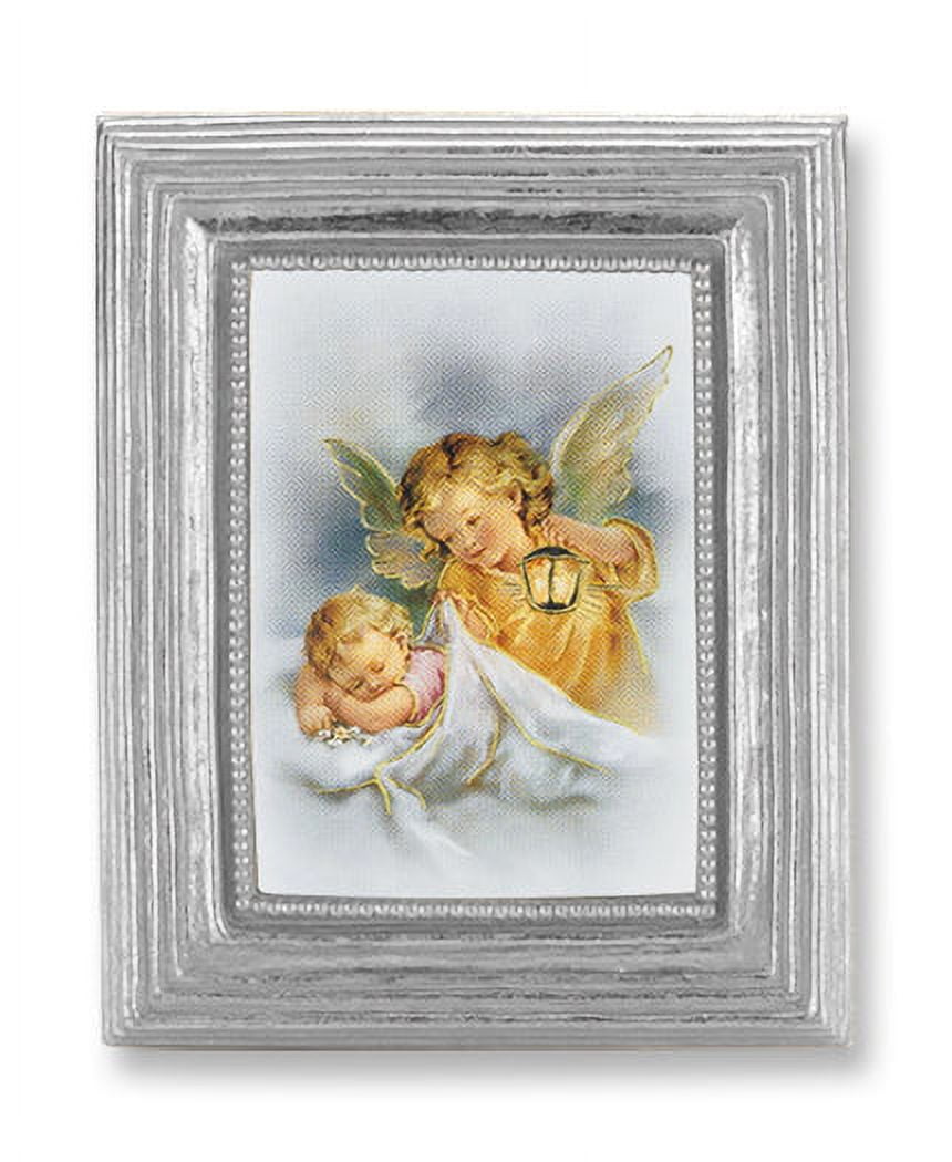Guardian Angel with Lantern Picture Framed Print Small, Silver-Leaf ...