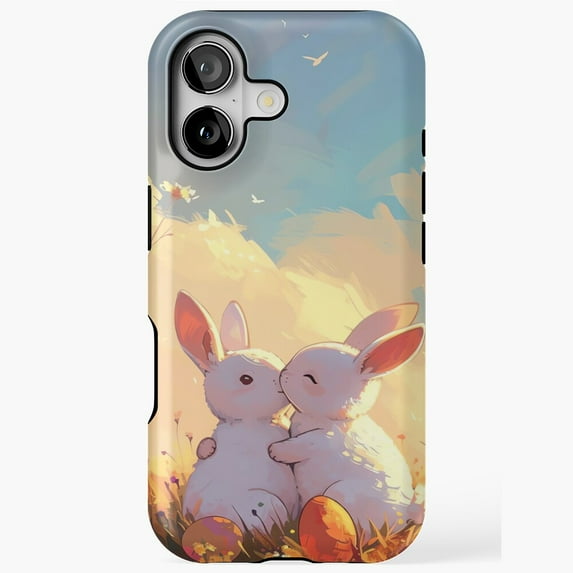 Guardian Bunnies Protective Rabbit Art iPhone Case 17 to 11 Pro Max ...