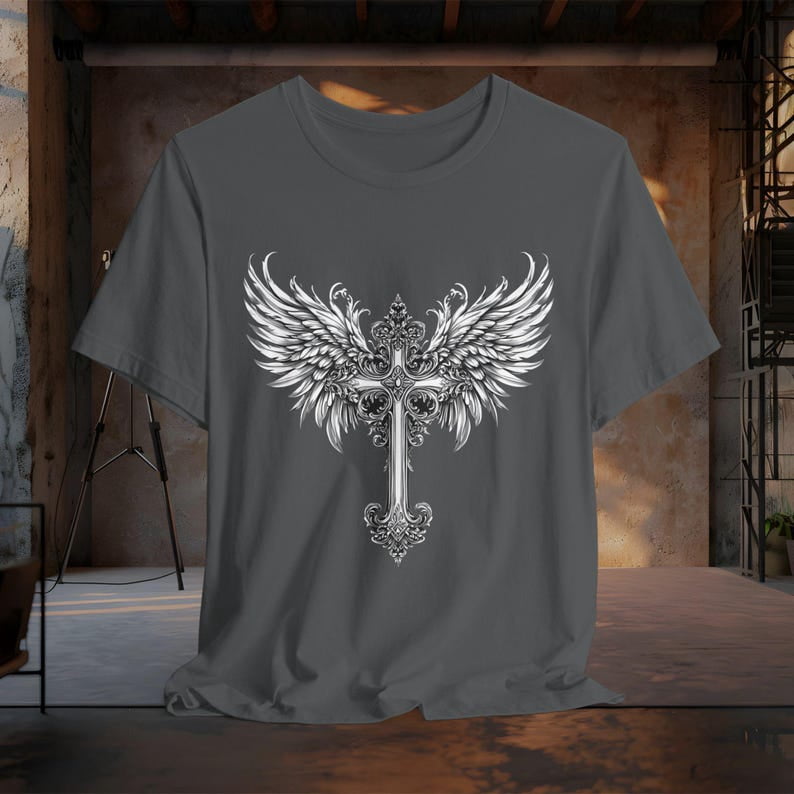 Guardian Cross Tee – Religious Inspirational Spiritual Unisex Graphic ...