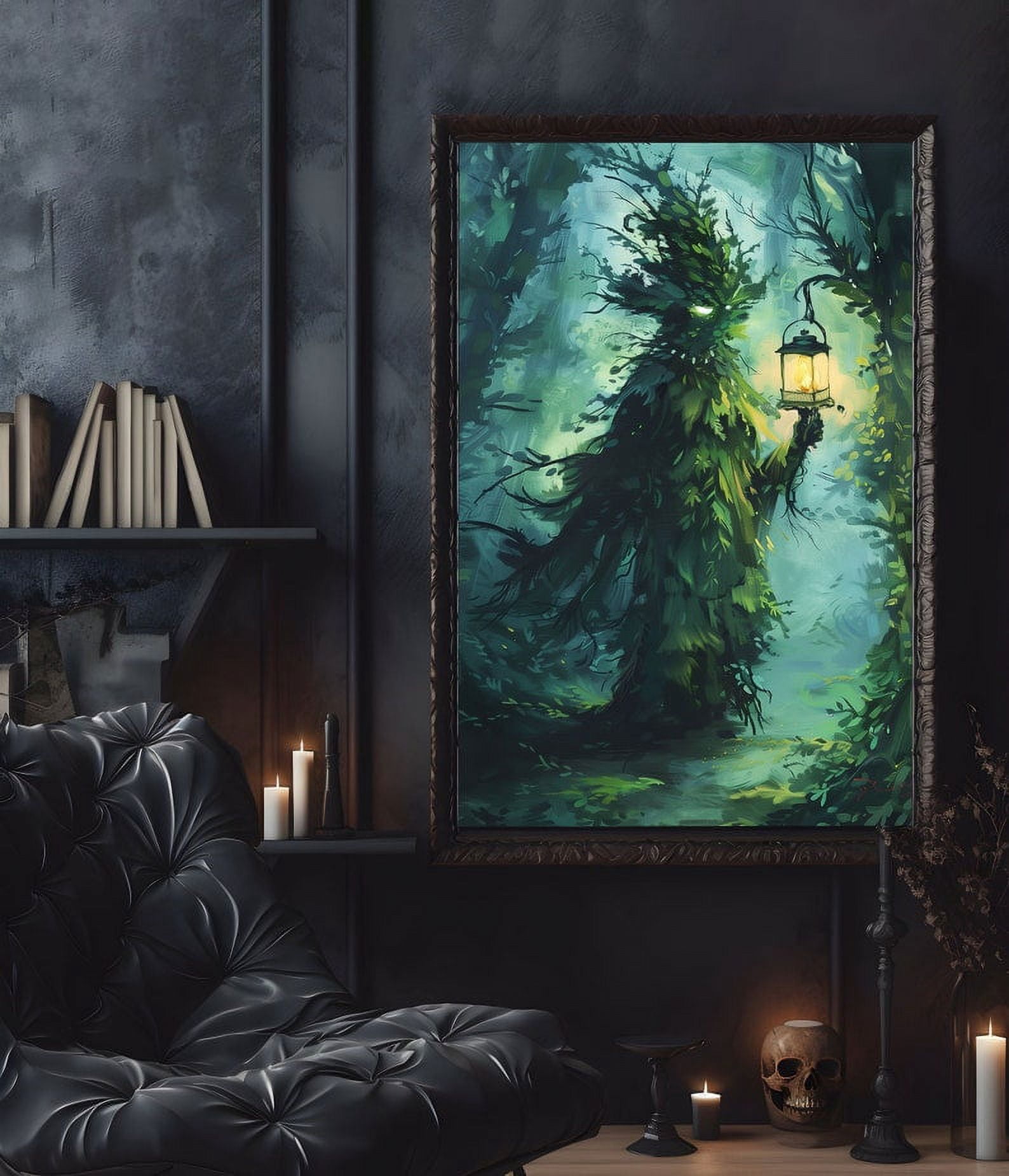 Guardian Deity Of The Forest Hold Lantern Poster Print, Halloween ...
