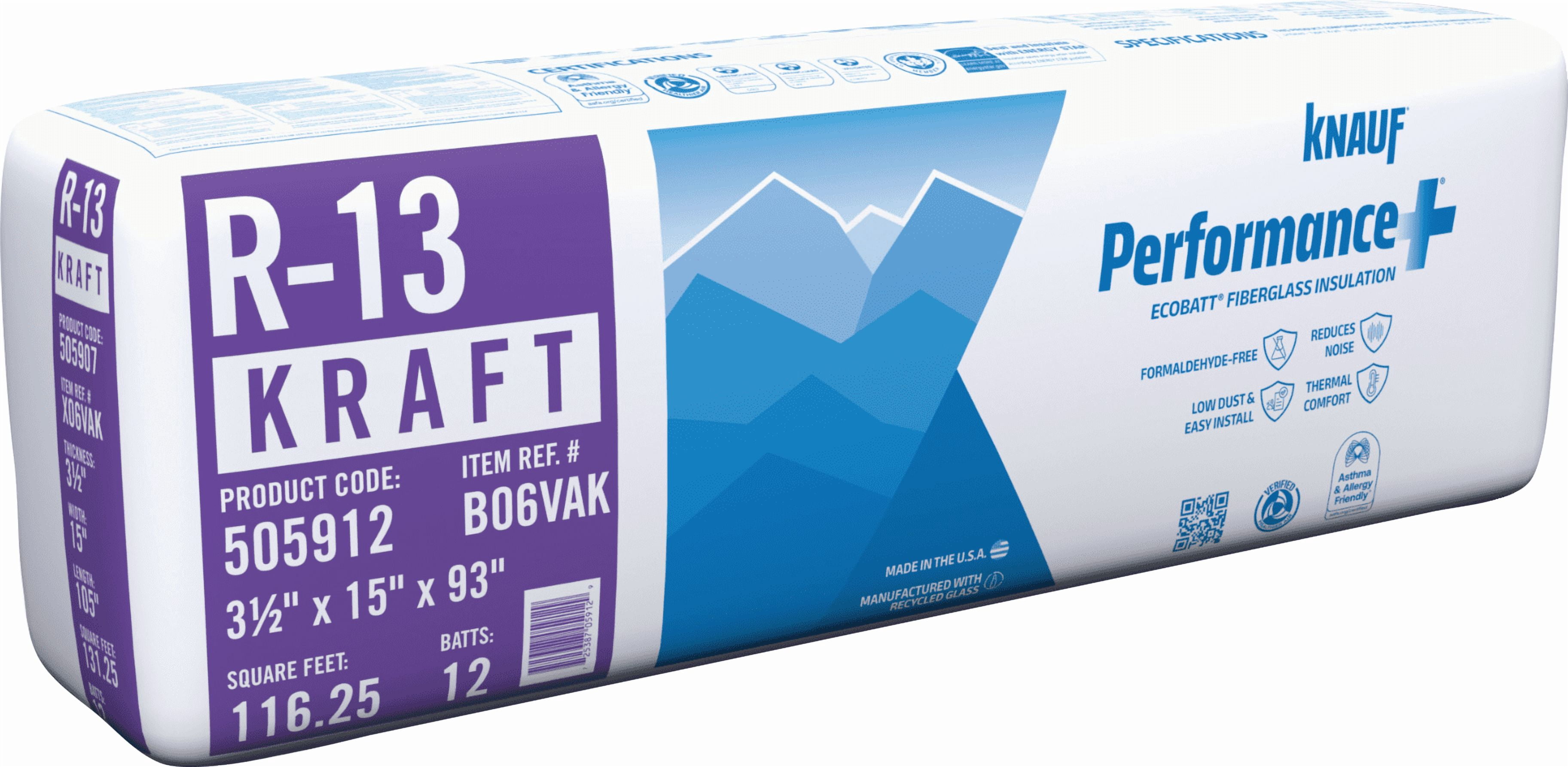 Guardian Knauf Kraft Faced Batt Fiberglass Insulation - Single Pack ...