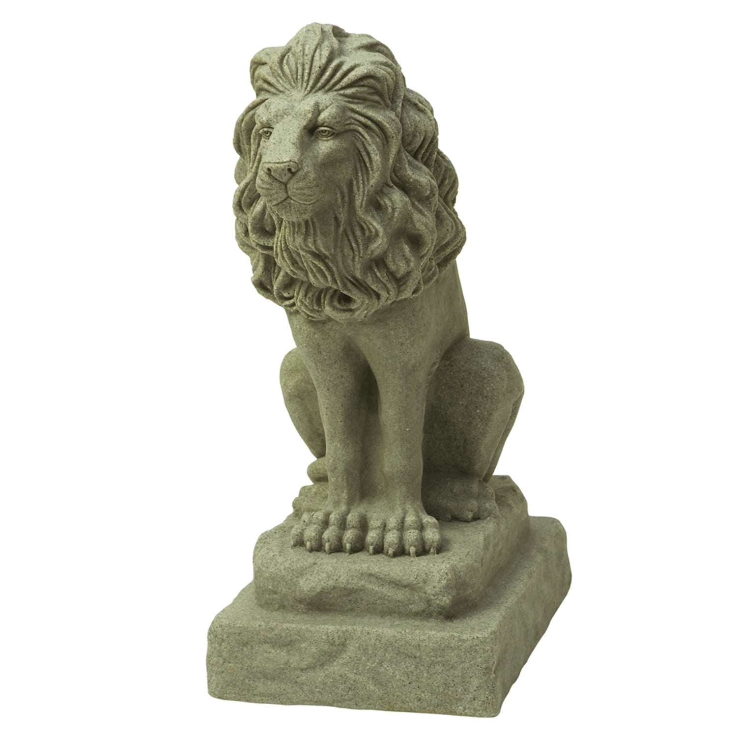 Guardian Lion Statue 28” Height Lightweight Plastic Resin Natural ...