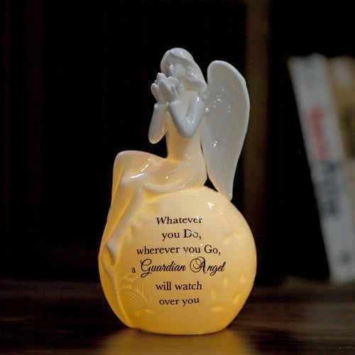 Guardian angel lighted up glow in dark angel figurine for table ...