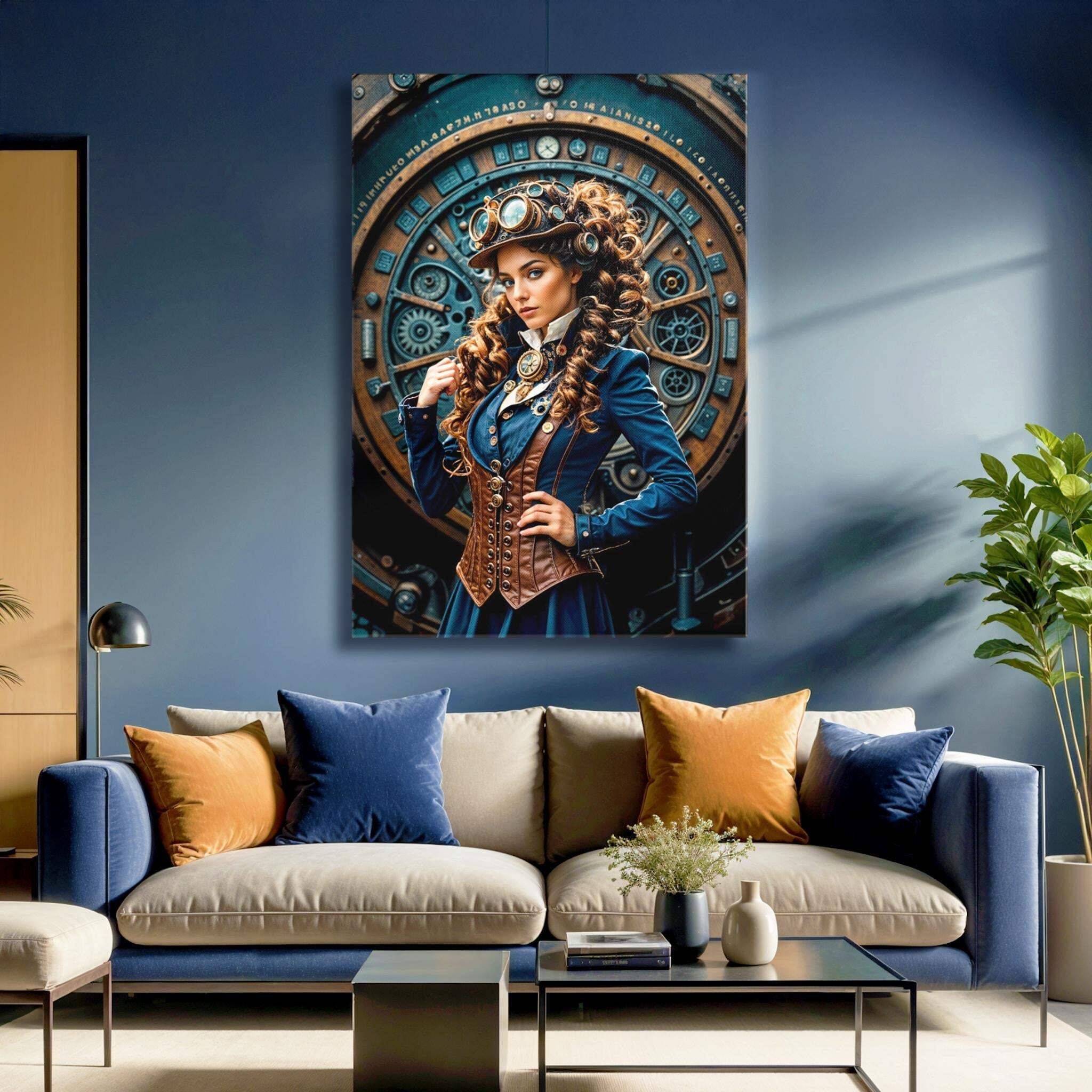 Guardian of the Clockwork Portal Canvas Print – Steampunk Fantasy Art ...