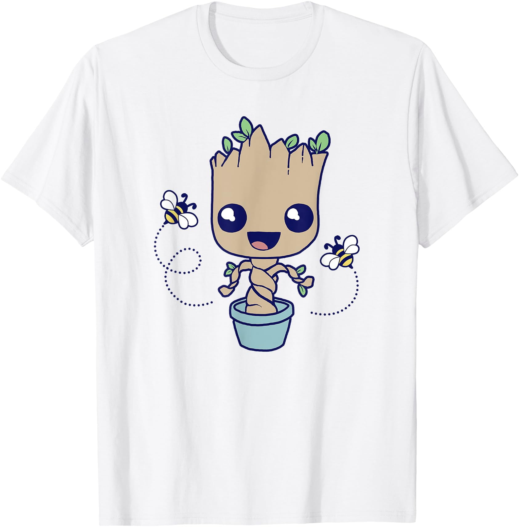 Guardians Of The Galaxy Baby Groot And Bees T-Shirt,Navy Blue Color ...