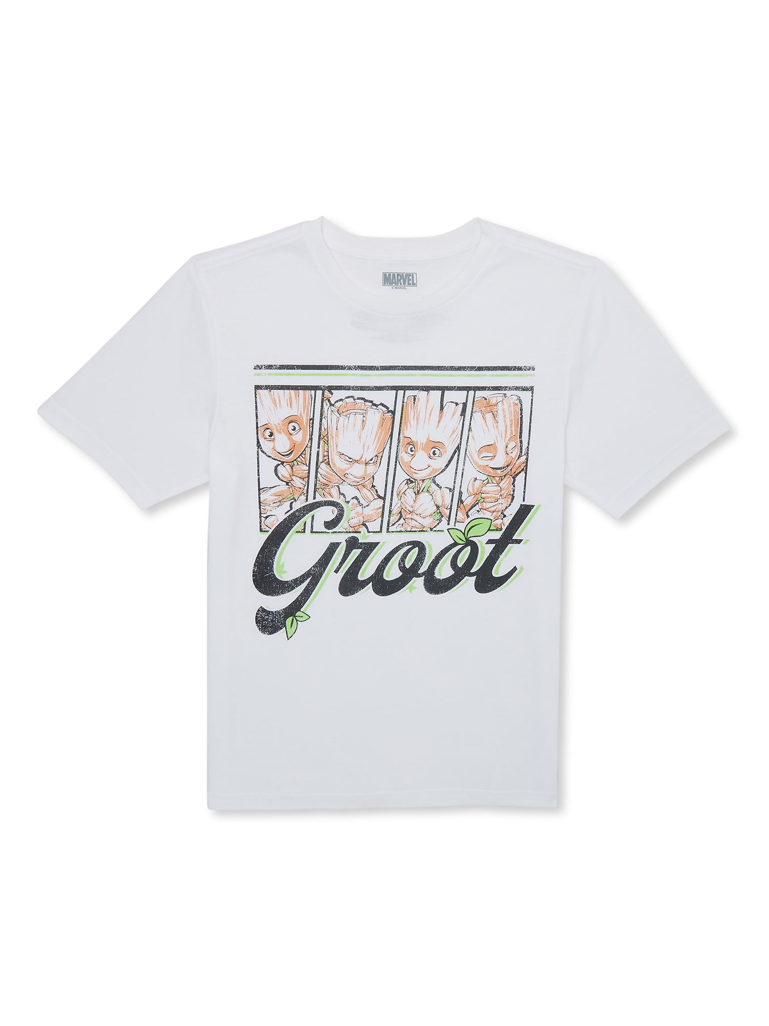 Guardians Of The Galaxy Boys Groot Graphic Crew Neck T-shirt, Sizes 4 ...