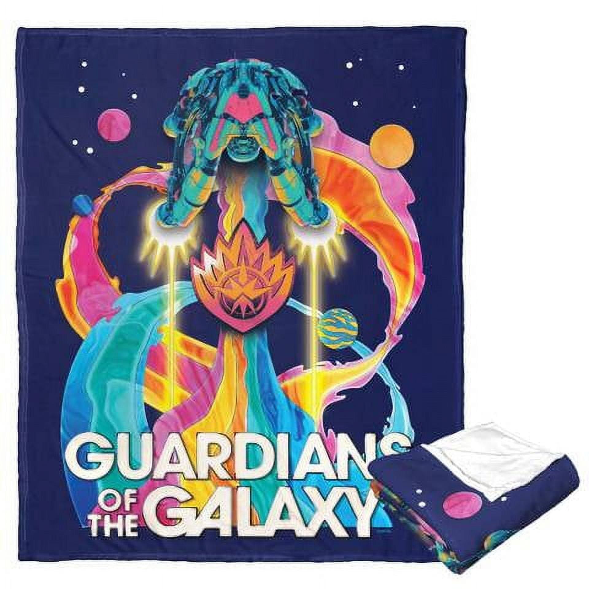 Guardians Of The Galaxy Psychedelic Space Ship Marvel Kids Silk Touch ...
