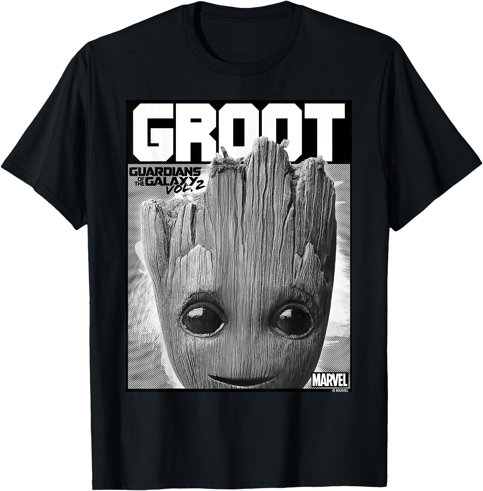 Guardians Of The Galaxy Vol 2 Big Face Groot Poster T-Shirt,White Color ...