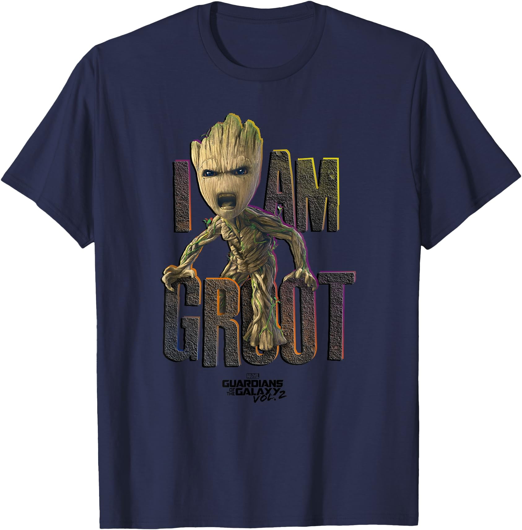Guardians Vol.2 I AM GROOT Cute Angry T-Shirt,White Color,Size ...