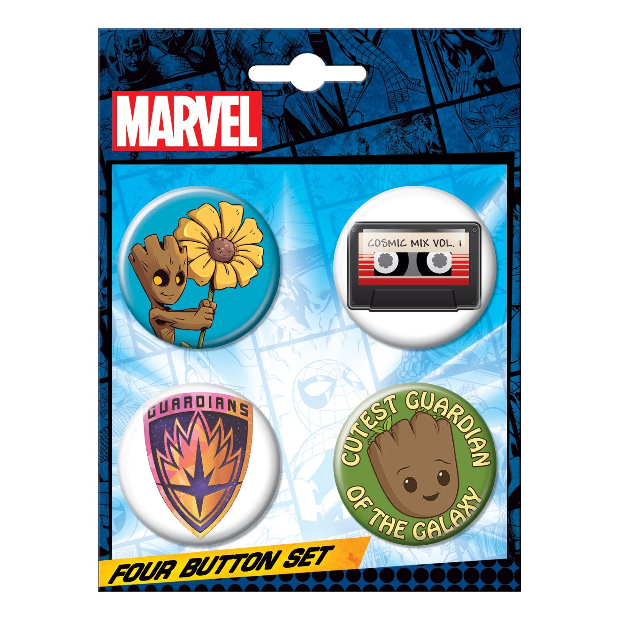 Guardians of The Galaxy Groot 4-Pack Button Set - Walmart.com