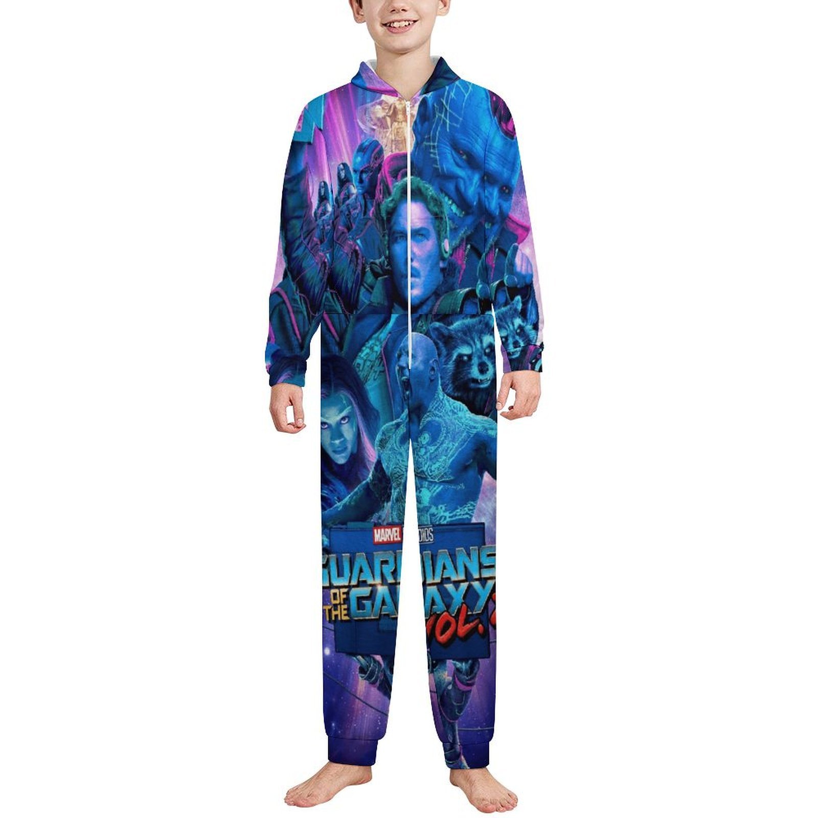 Guardians of The Galaxy Kids Hooded Union Suit Pajama Onesie Blanket ...