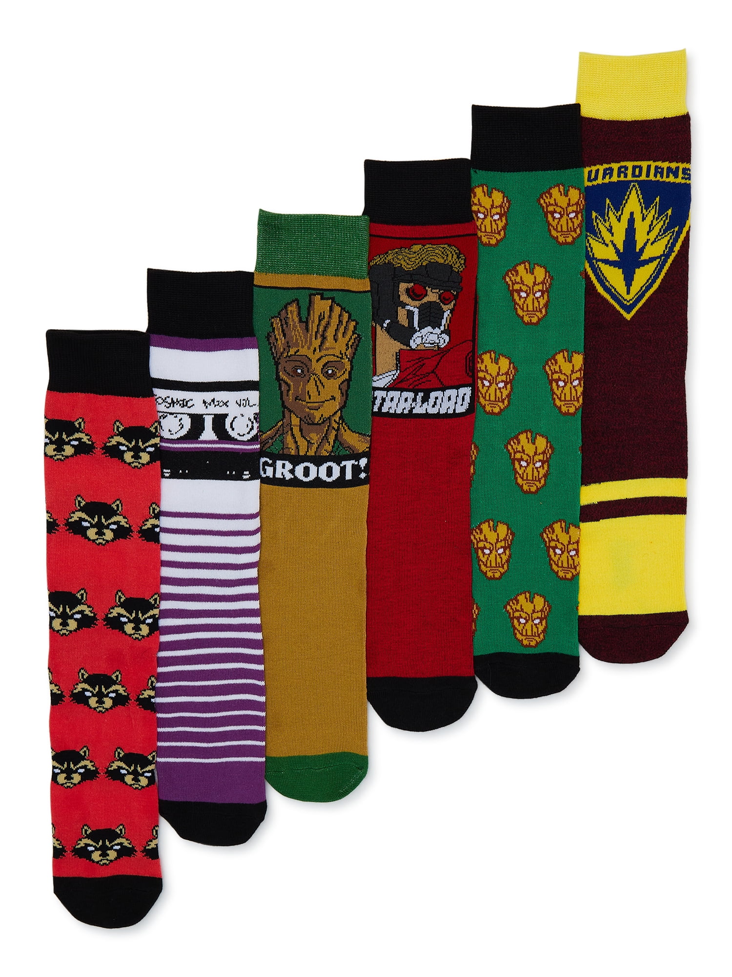 Guardians of The Galaxy Men's Graphic Crew Socks, 6-Pack - Walmart.com