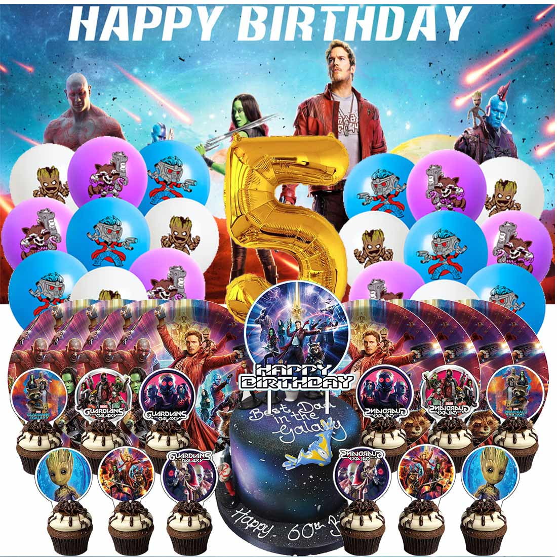 Guardians of the Galaxy Balloons Party Supplies 5th Decor Tableware ...