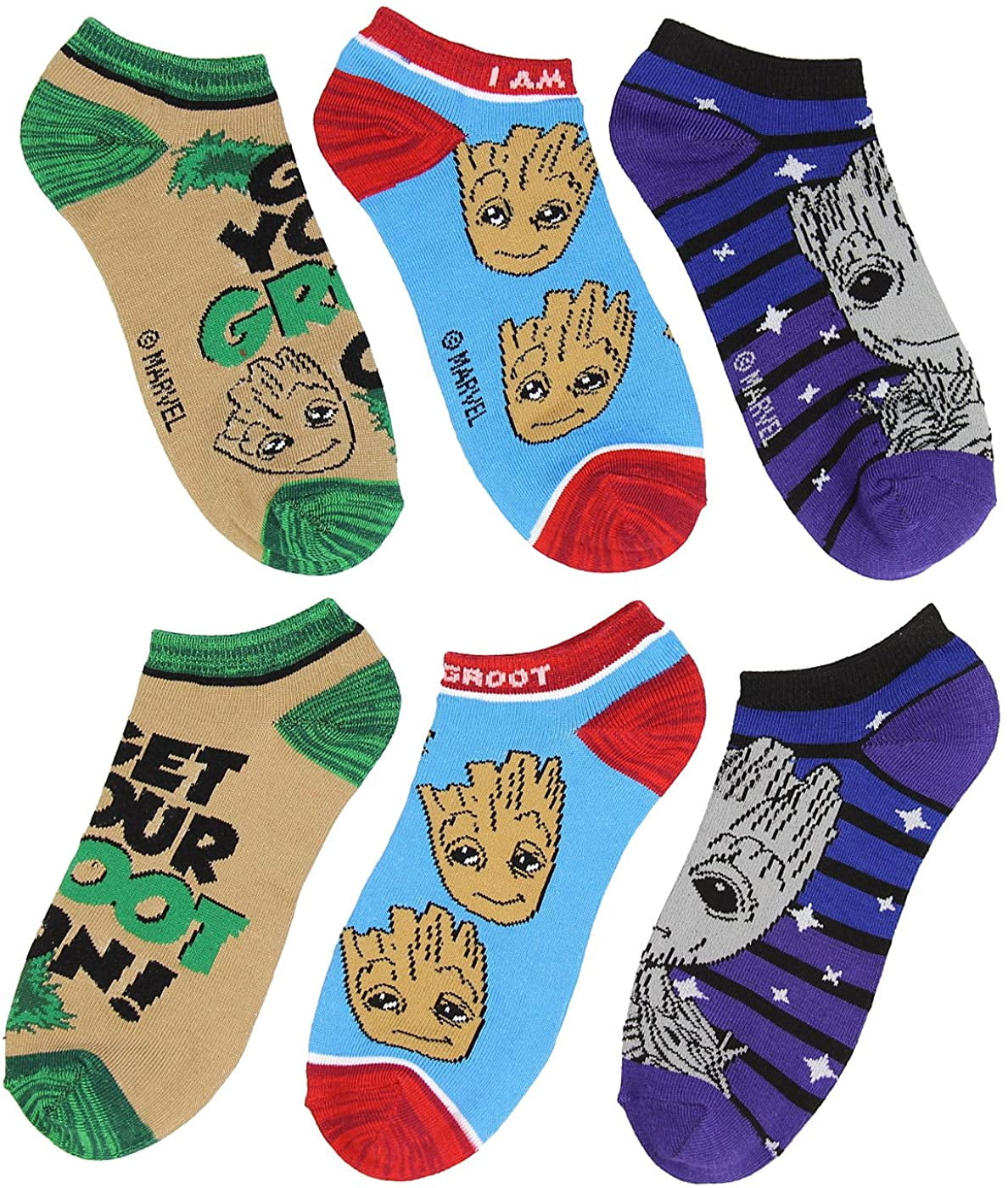 Guardians of the Galaxy I Am Groot 3 Pack Ankle Socks Apparel - Walmart.com