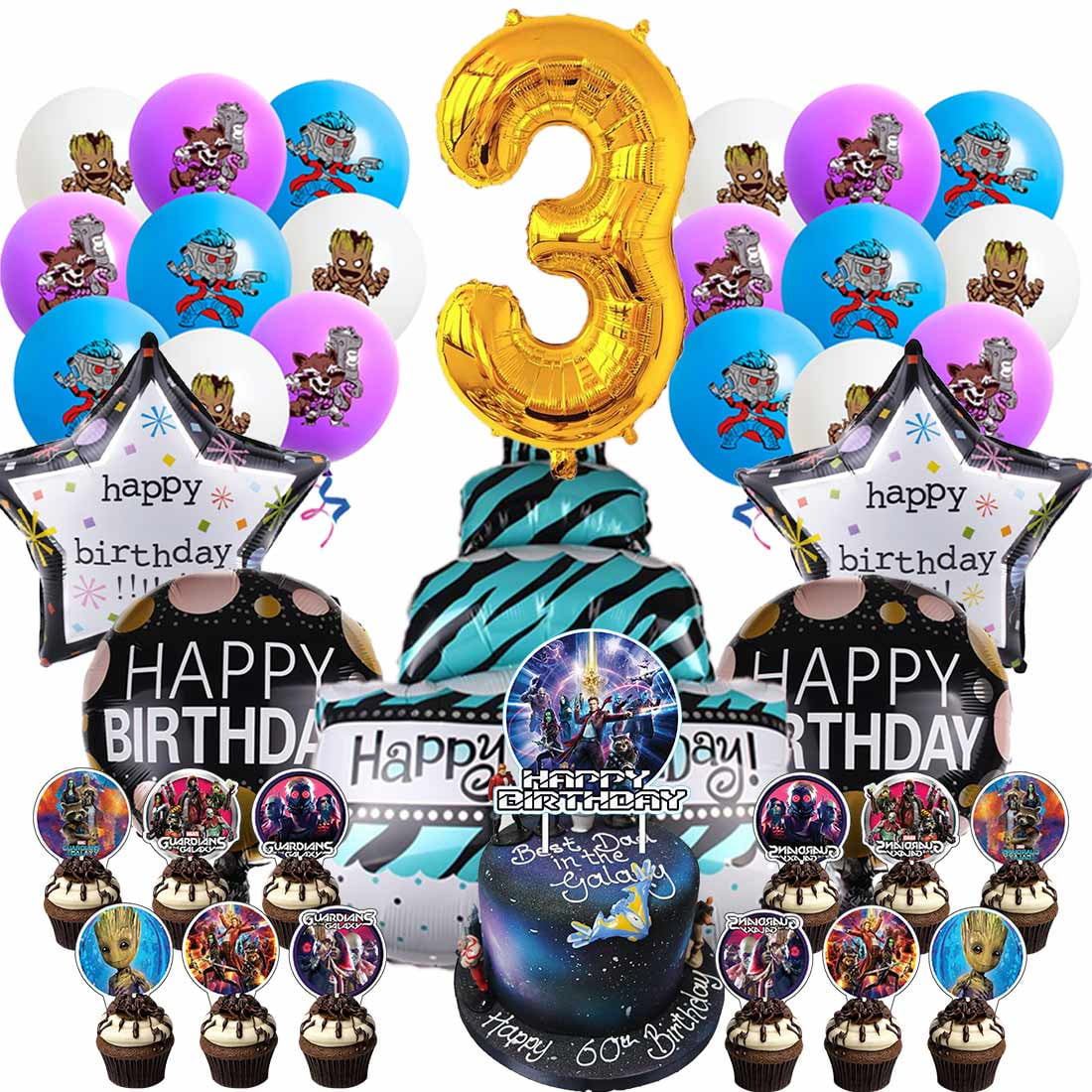 Guardians of the Galaxy Party Supplies 3rd Decor Kit Balloons Birthday ...