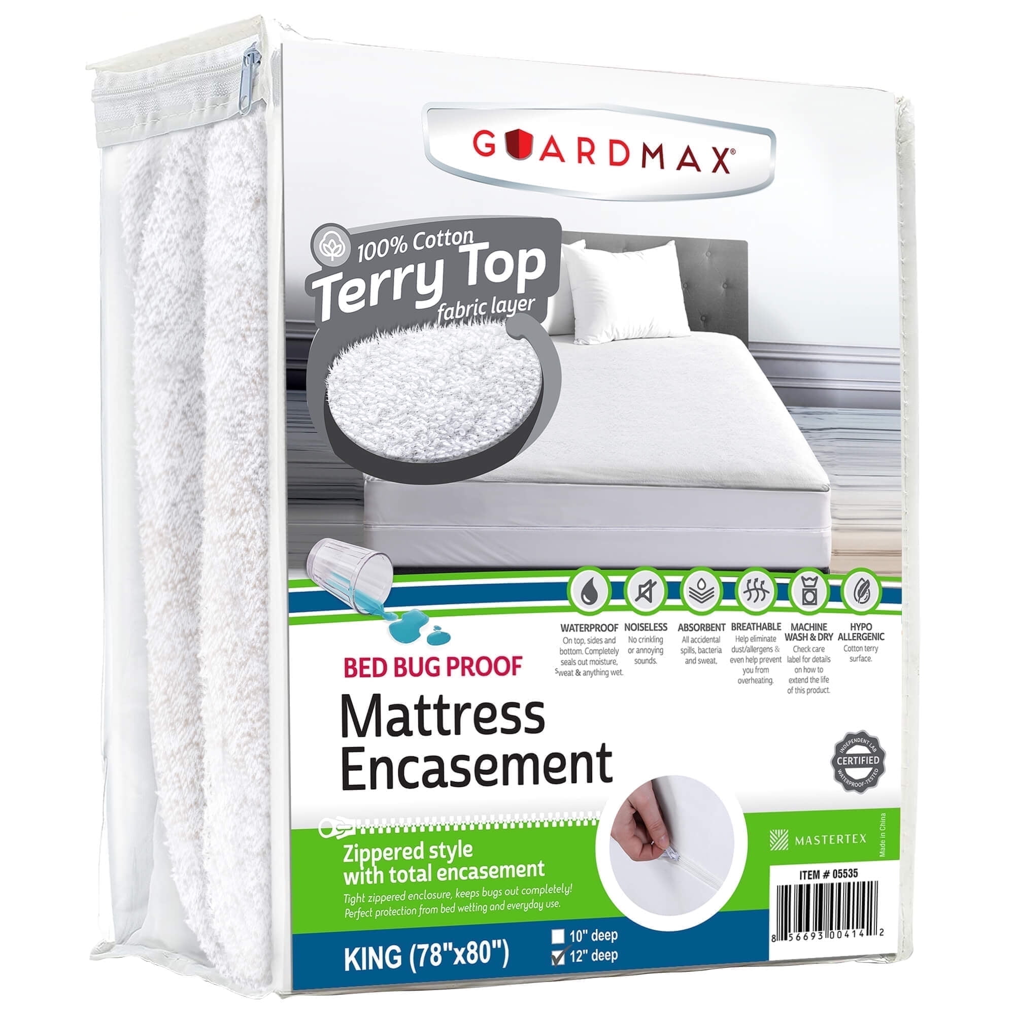 Guardmax King Size Mattress Protector - Waterproof, Bed Bug Proof ...