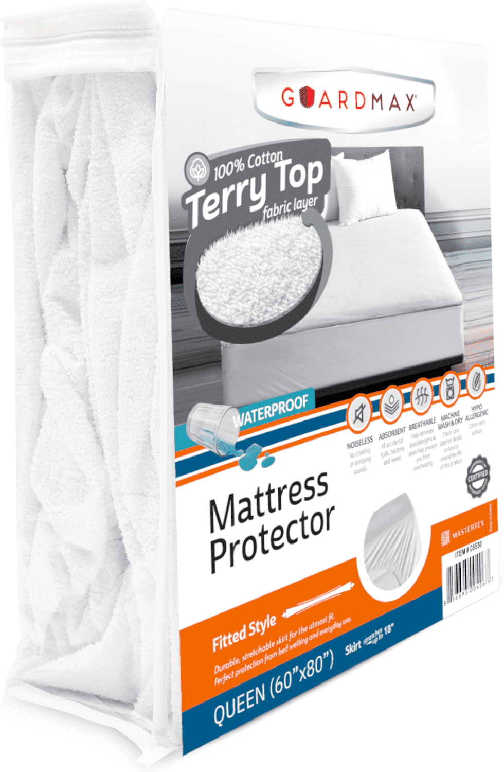 Guardmax Terry Cotton Queen Size Mattress Protector - Premium ...