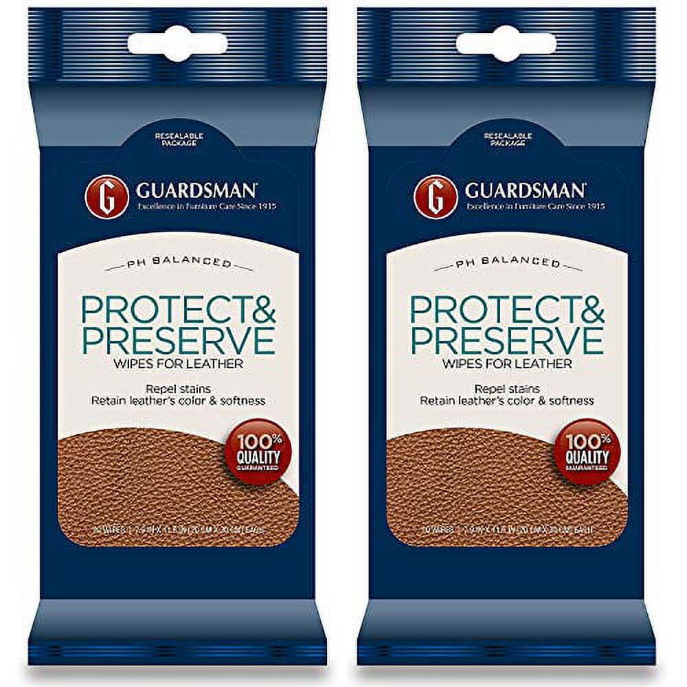 Guardsman Protect & Preserve Wipes for Leather 20 Wipes - Repels Stains ...