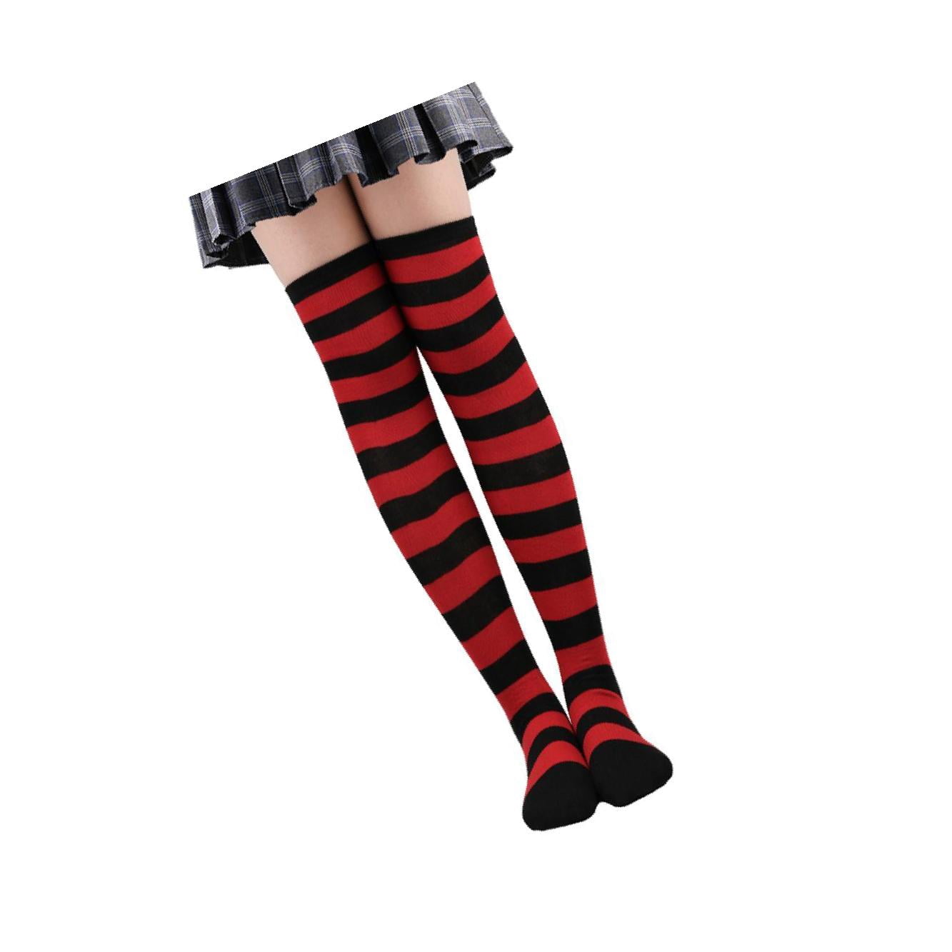 Guardung Comfortable Striped Thigh High Socks for Costume Party Soft ...