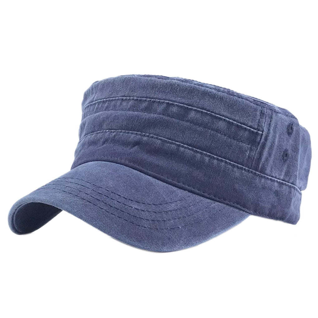 Guardung Washed Cotton Basic & Distressed Cadet Cap Style Hat navy blue ...