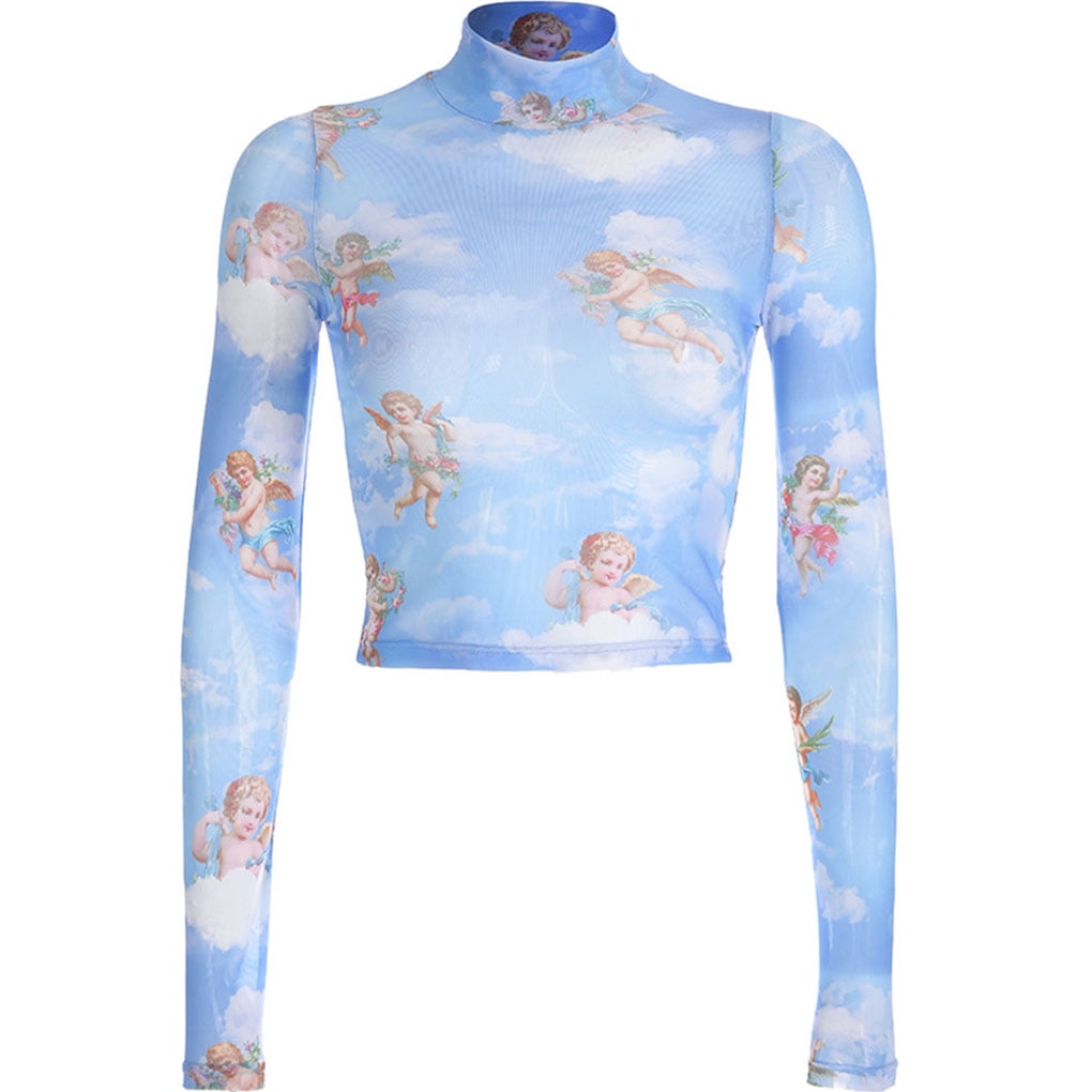 Guardung Women Sexy Hollow Mesh Net T-Shirts Tee Top Transparent Slim ...