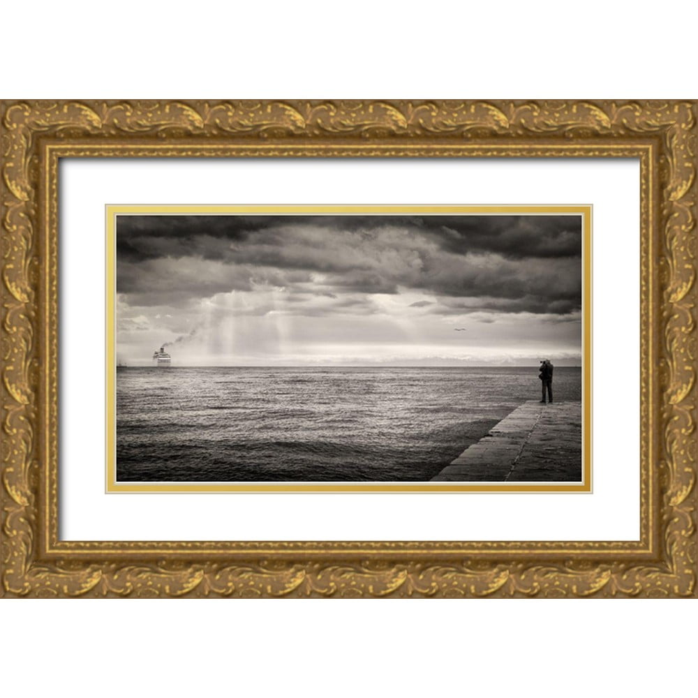 Guarino, Vito 24x15 Gold Ornate Wood Framed with Double Matting Museum ...
