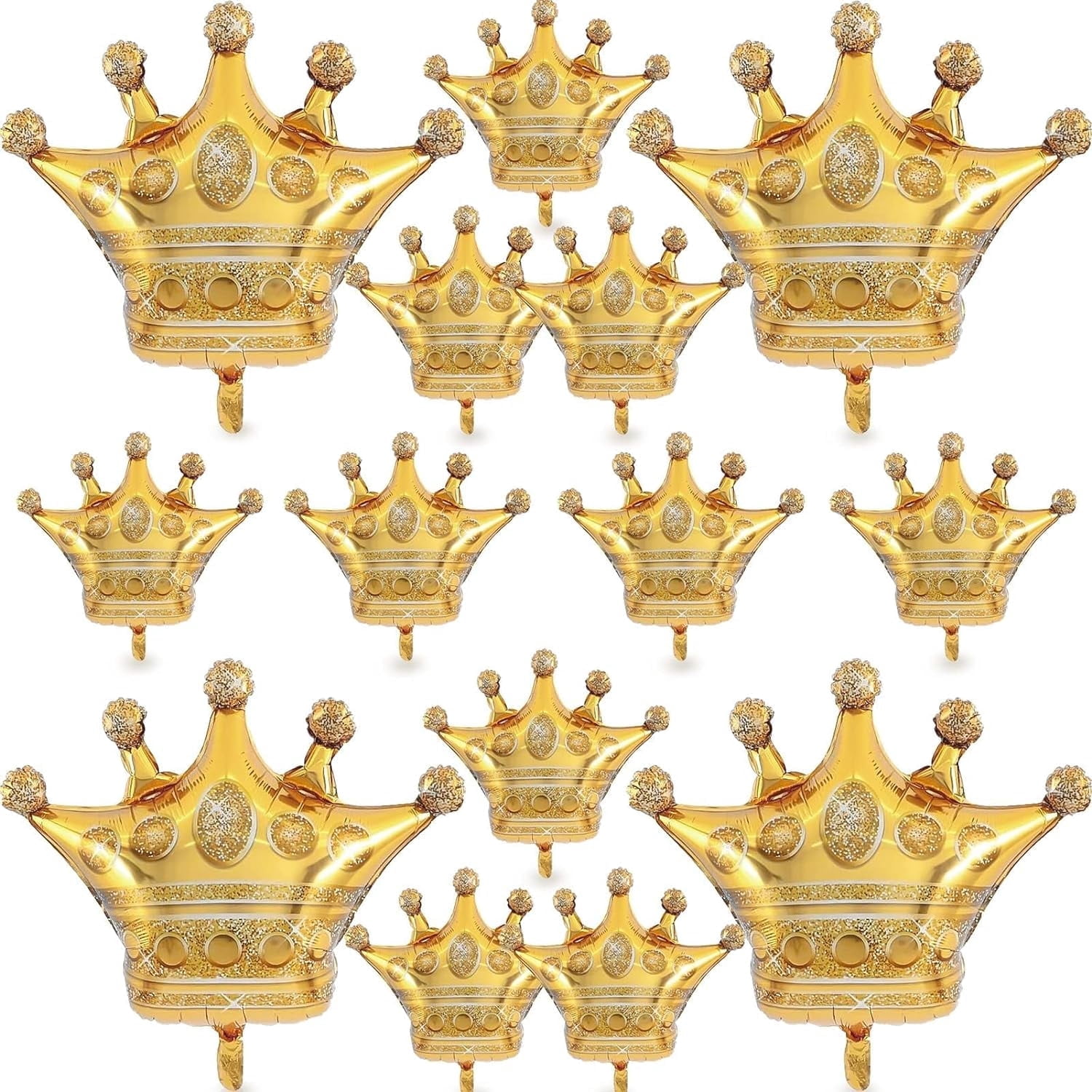 GuassLee 14PCS Crown Balloons Gold Foil Crown Balloon for Birthday ...