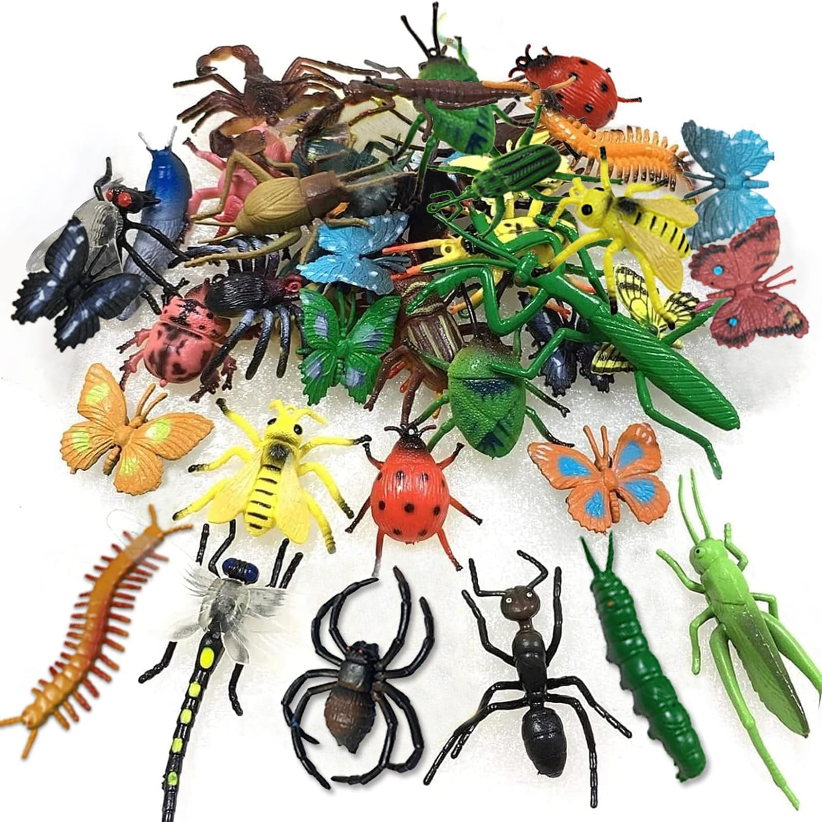 GuassLee 30 Pcs Bug Toys Fake Plastic Bugs and Insects for Kids Toddler ...