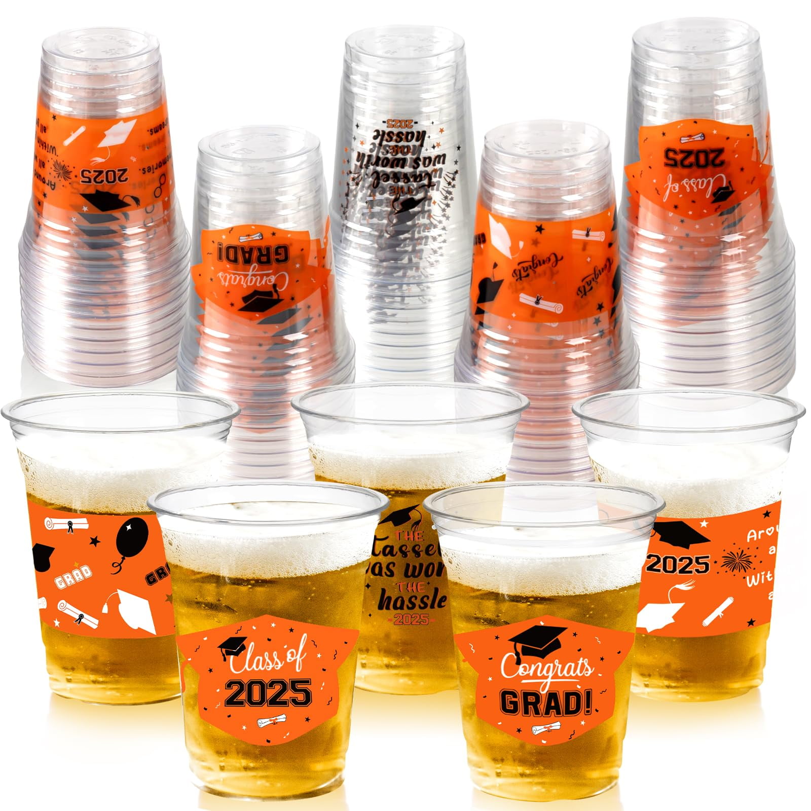 GuassLee Black and Orange Graduation Decorations Class of 2025, 50 Pack ...