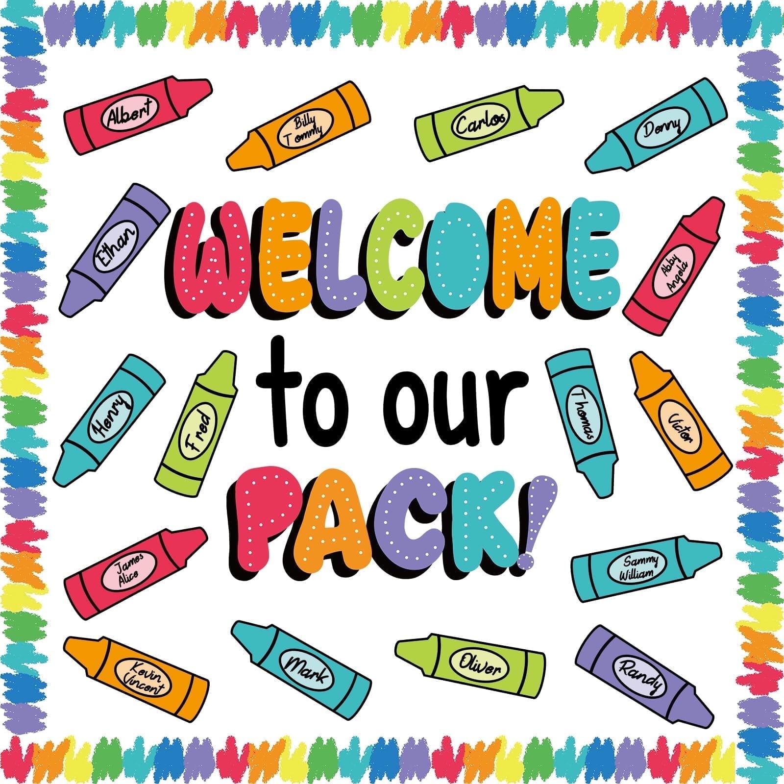63Pcs Classroom Bulletin Board Banners - Welcome to Our pack Seven ...