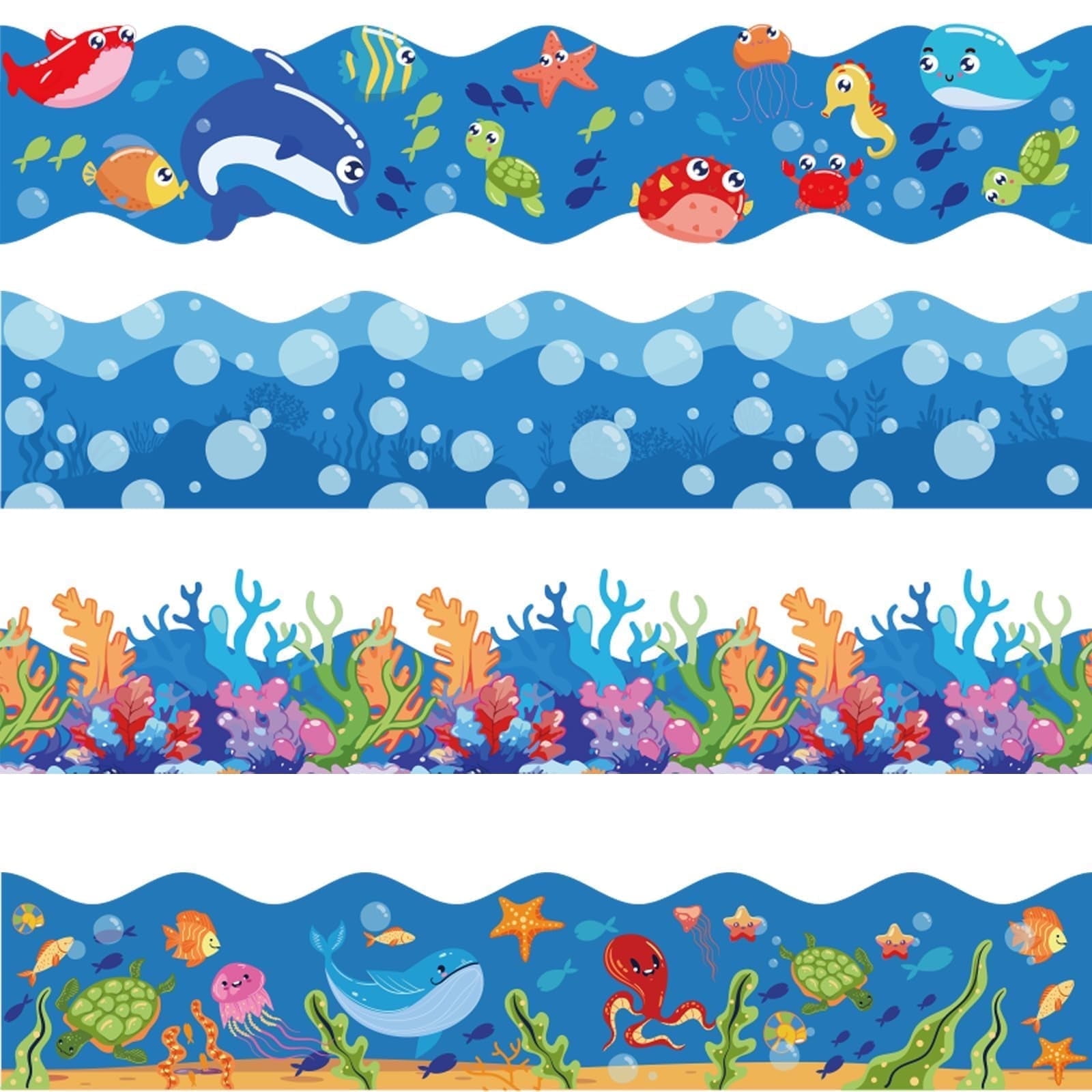 GuassLee 76Ft Ocean Bulletin Board Borders, Summer Ocean theme ...
