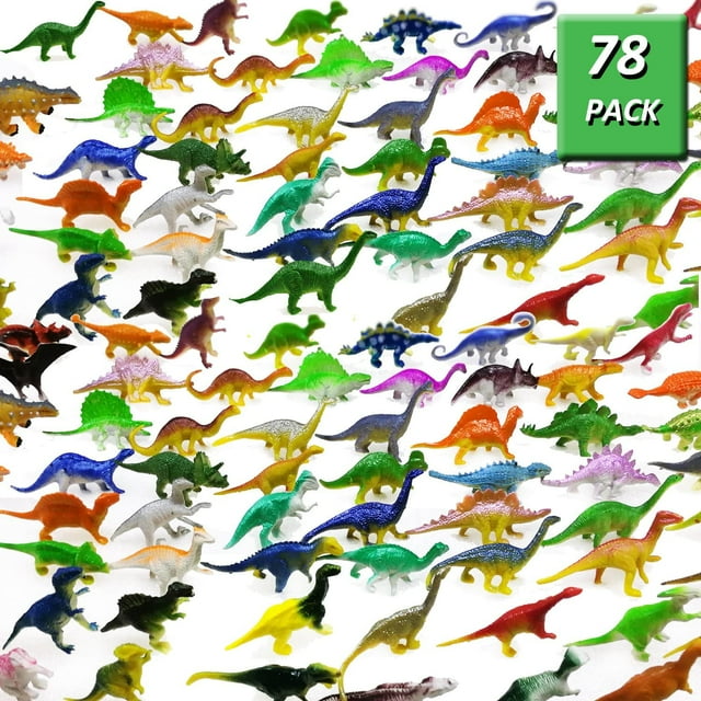 GuassLee 78 Pack Mini Dino Figure Toys - Plastic Set for Kids, Holiday ...